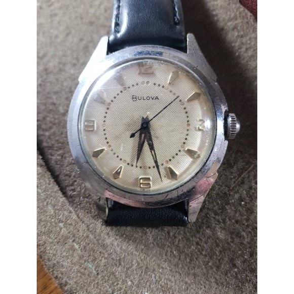 Bulova | Accessories | Vintage 957 Bulova Mens Watch Wind Up Waterproof ...